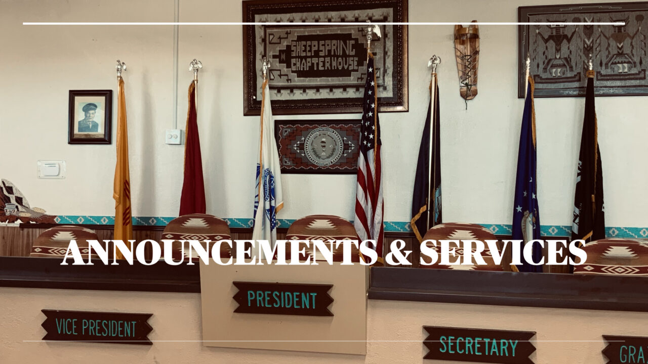 Announcements & Services | Sheepsprings